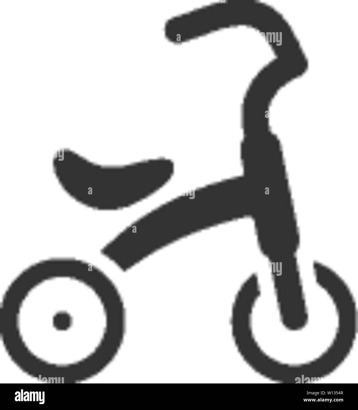 Kids tricycle icon in single grey color. Playing game toy Stock Vector ...