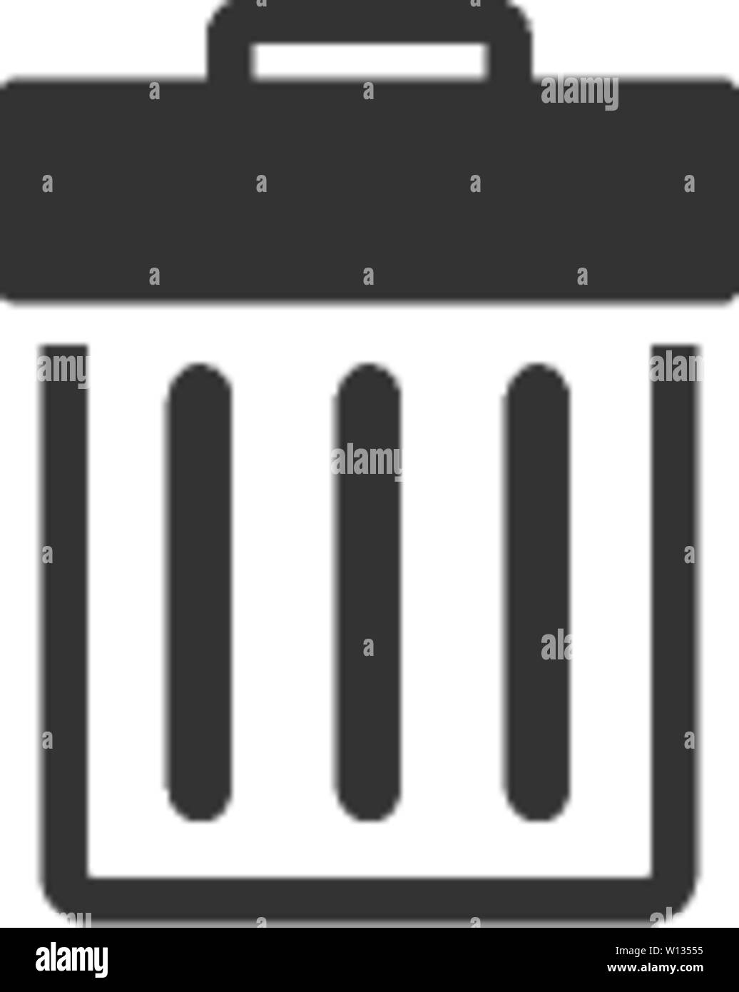 Trash bin icon in single color. Garbage can clean office bucket Stock ...