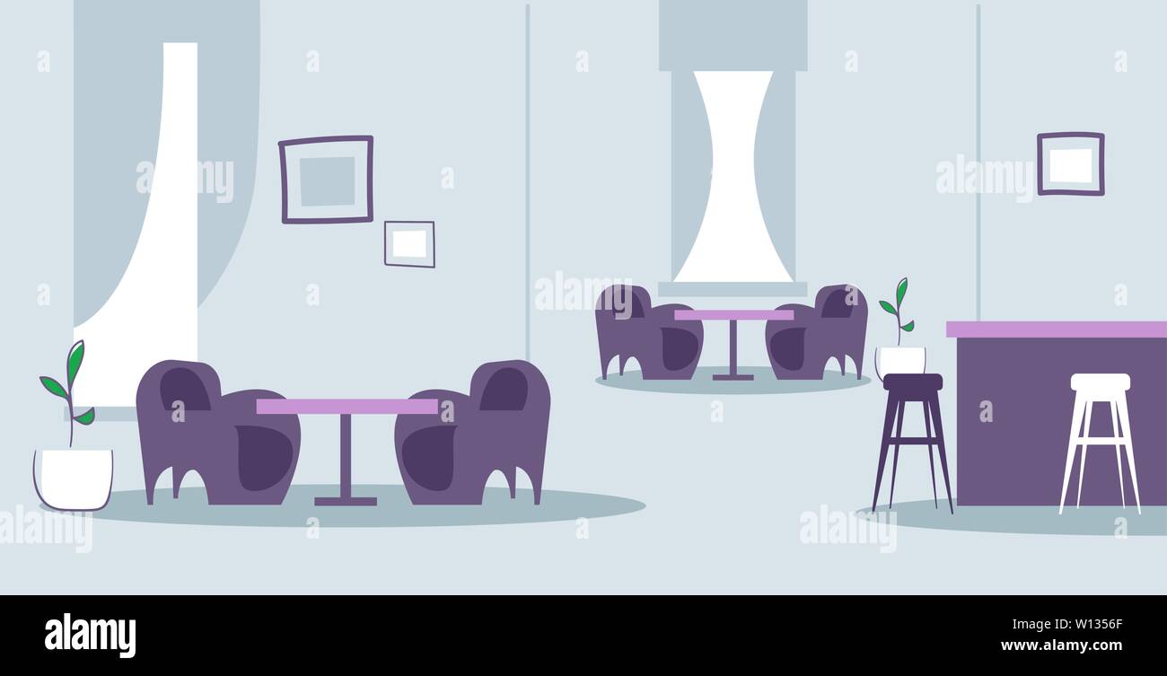 modern cafe interior empty no people cafeteria with furniture sketch ...