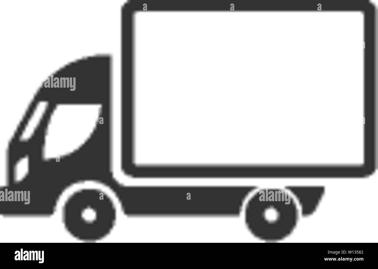 Truck icon in single grey color. Transportation car automobile logistic ...