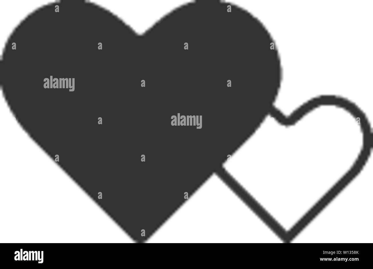 Heart shape icon in single grey color. Love couple Valentine wedding ...