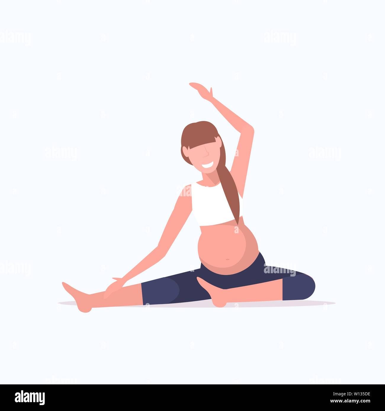 Pregnant exercise vector cartoon hi-res stock photography and images ...