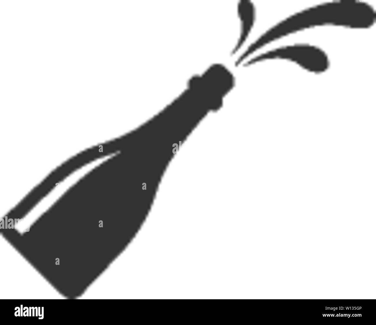 Champagne spray icon in single color. Race podium clebration winner ...