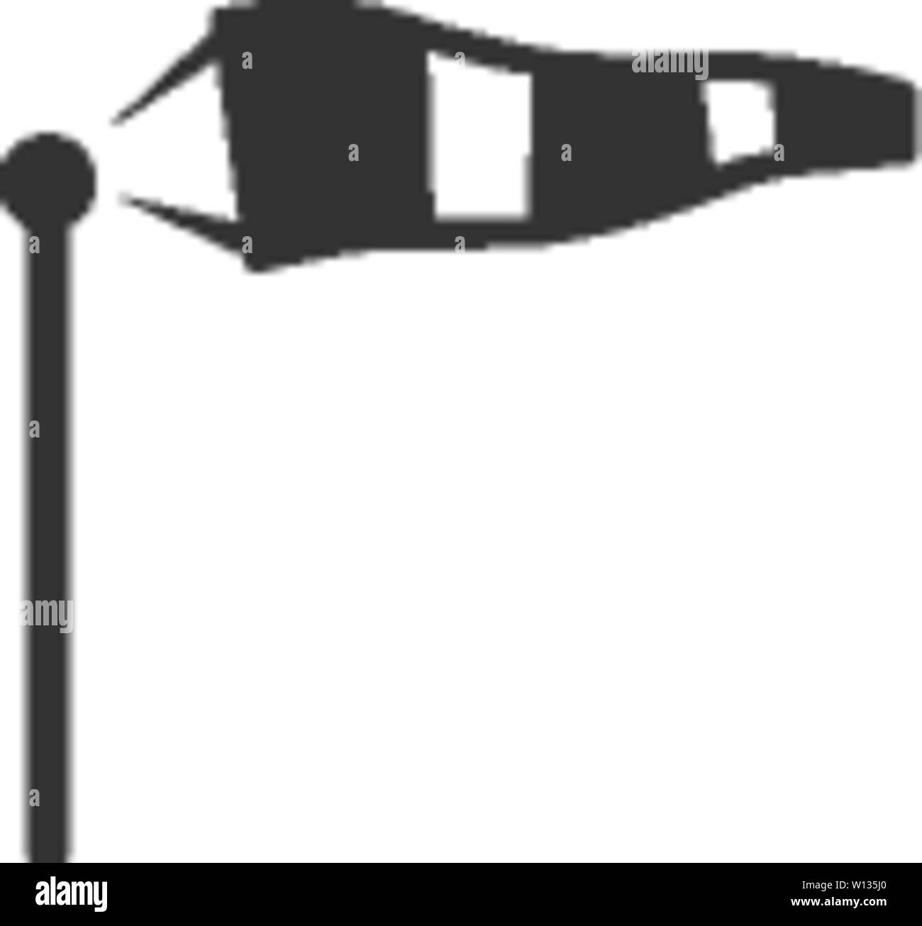 Windsock icon in single color. Air wind direction indicate aviation ...