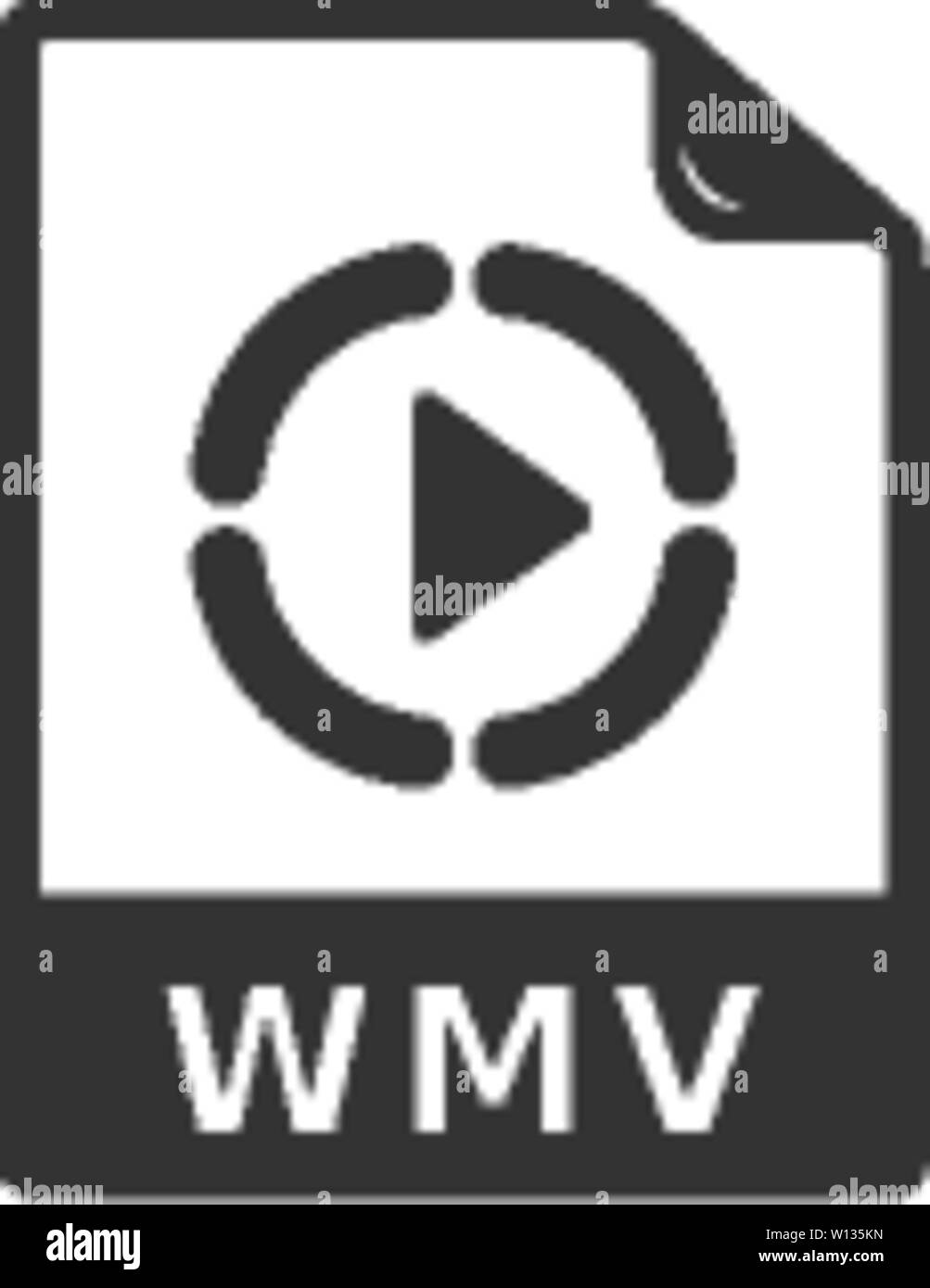 Video file format icon in single color. Movie cinema flick watching ...