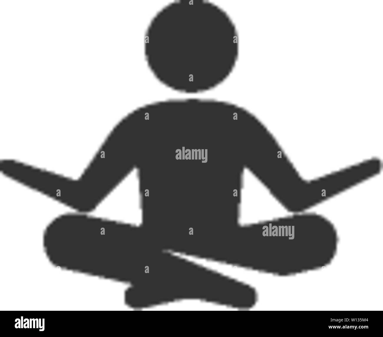 Meditation icon in single color. Concentration wellness health spirit ...