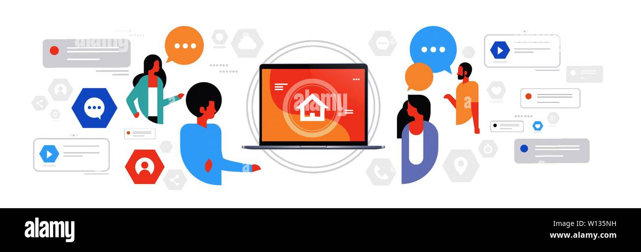 Cartoon laptop computer speech bubble Cut Out Stock Images & Pictures ...