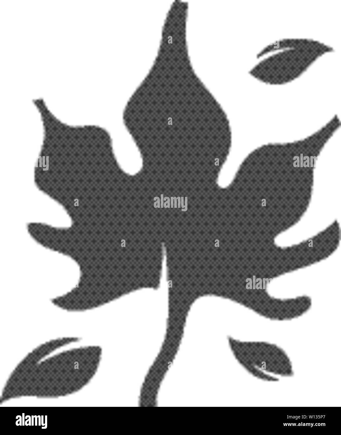 Maple leafe icon in black and white grey single color. Autumn fall ...