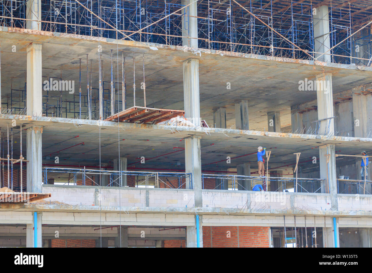 construction workers building develop of housing at laborer work ...