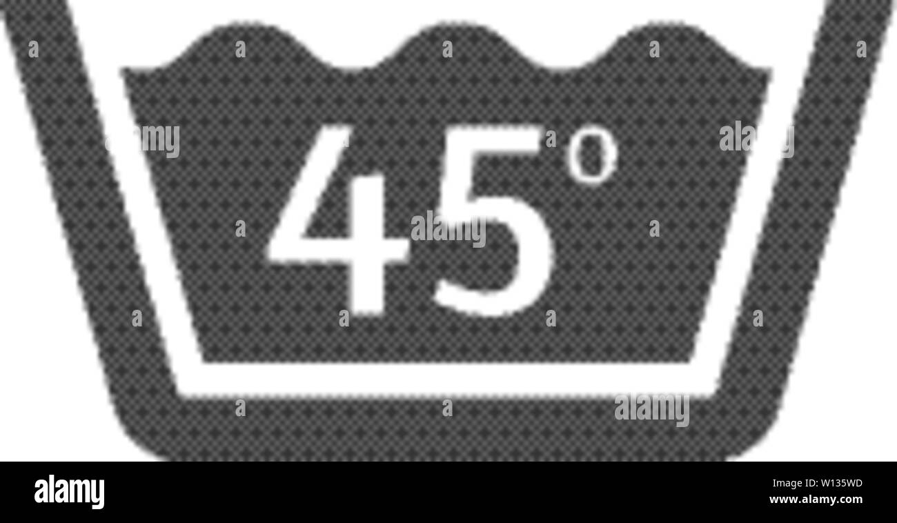 Washing temperature icon in single grey color. Laundry cleaning care ...