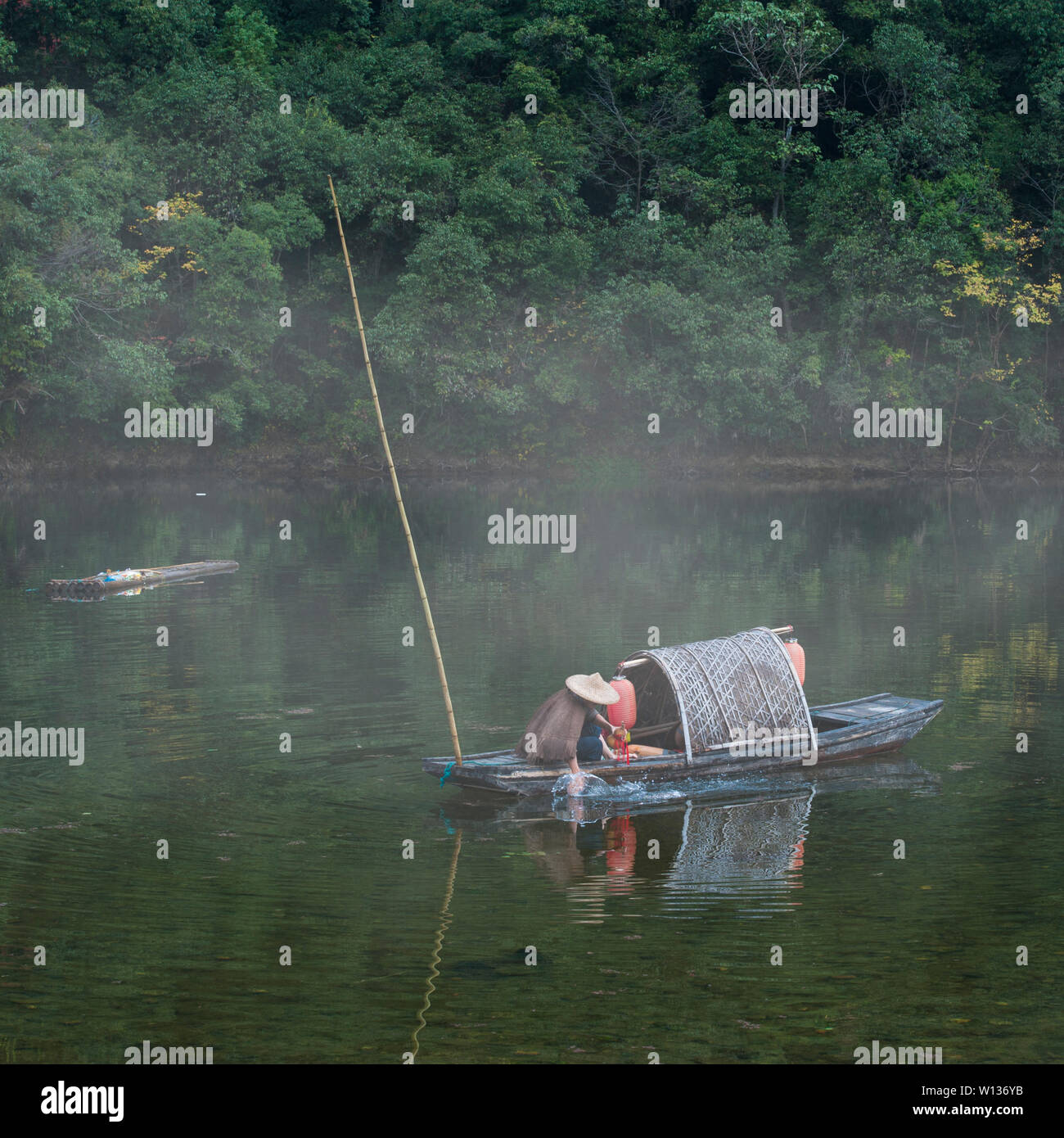 In the water of the boat stream Stock Photo - Alamy