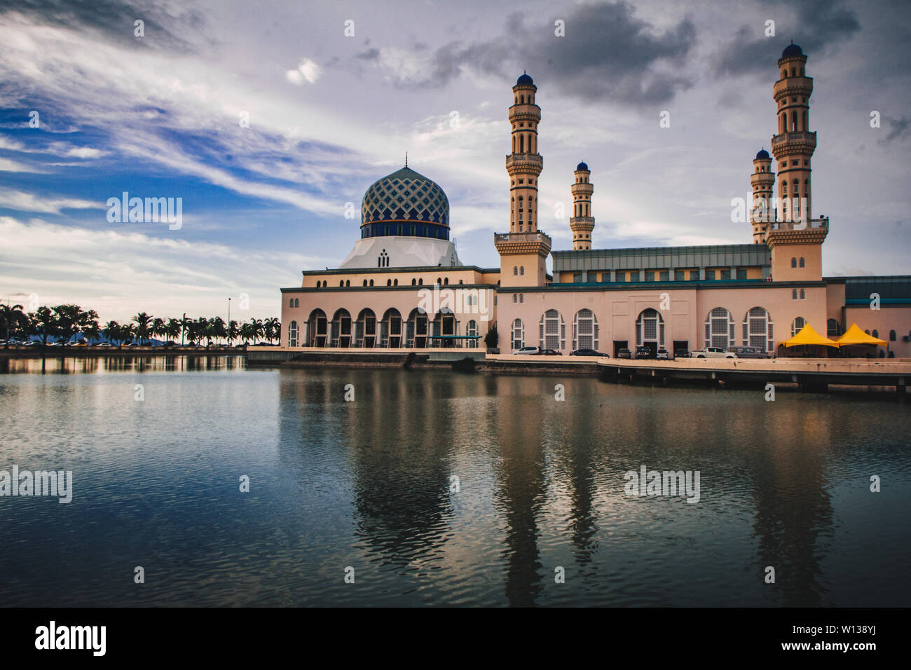 Sabah Water Mosque Stock Photo - Alamy