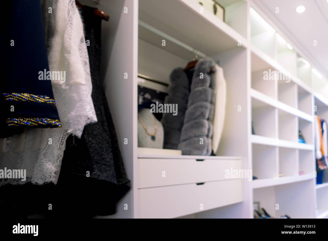 Modern wardrobe interior Stock Photo - Alamy