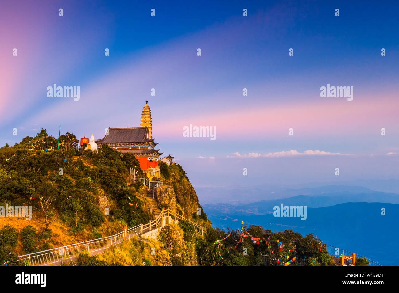 Jiyi Mountain, a Buddhist mecca in southwest China, and Jinding Temple ...