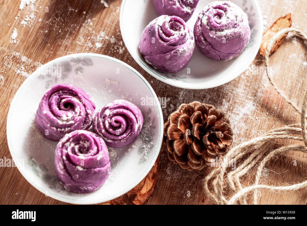Purple potato pastry cuisine Stock Photo - Alamy