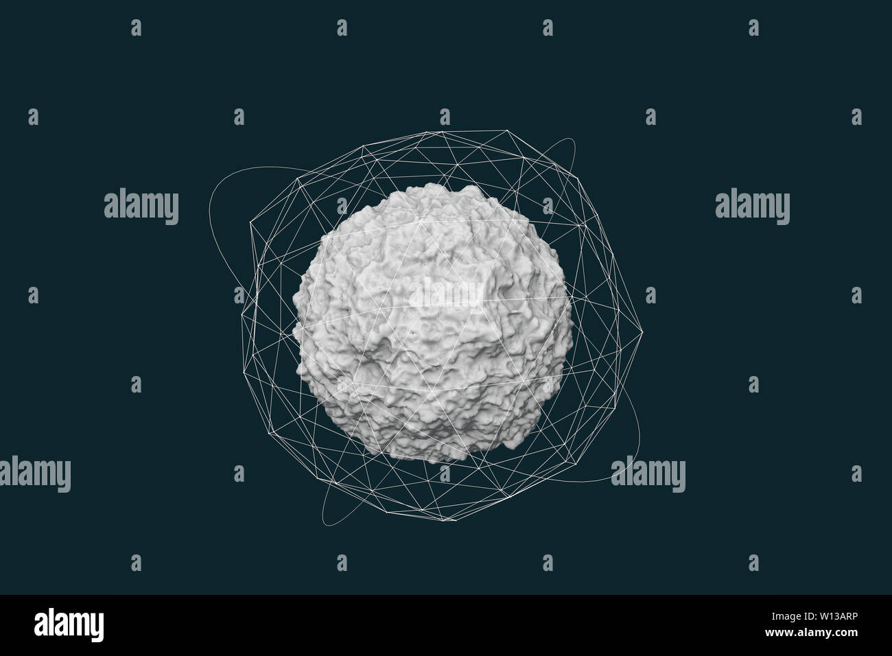 3d illustration abstract sphere with futuristic network Stock Photo - Alamy