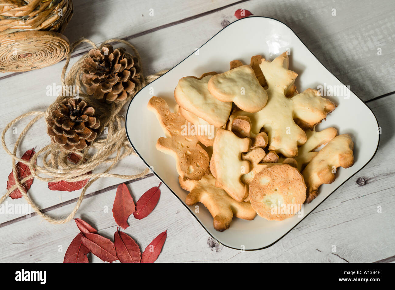 Handmade biscuits with light color background Stock Photo - Alamy