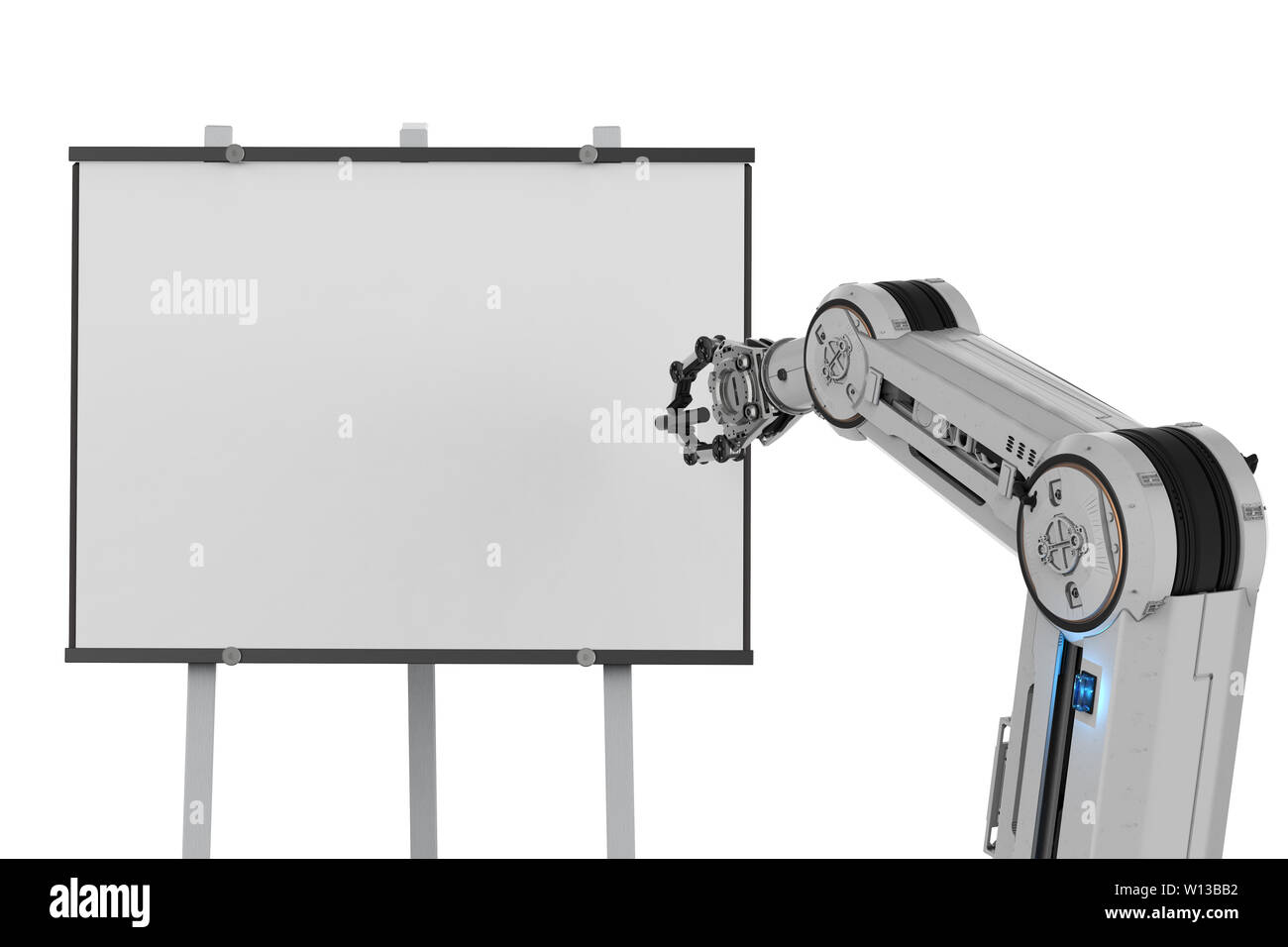 3d rendering ai robot drawing on empty canvas Stock Photo - Alamy