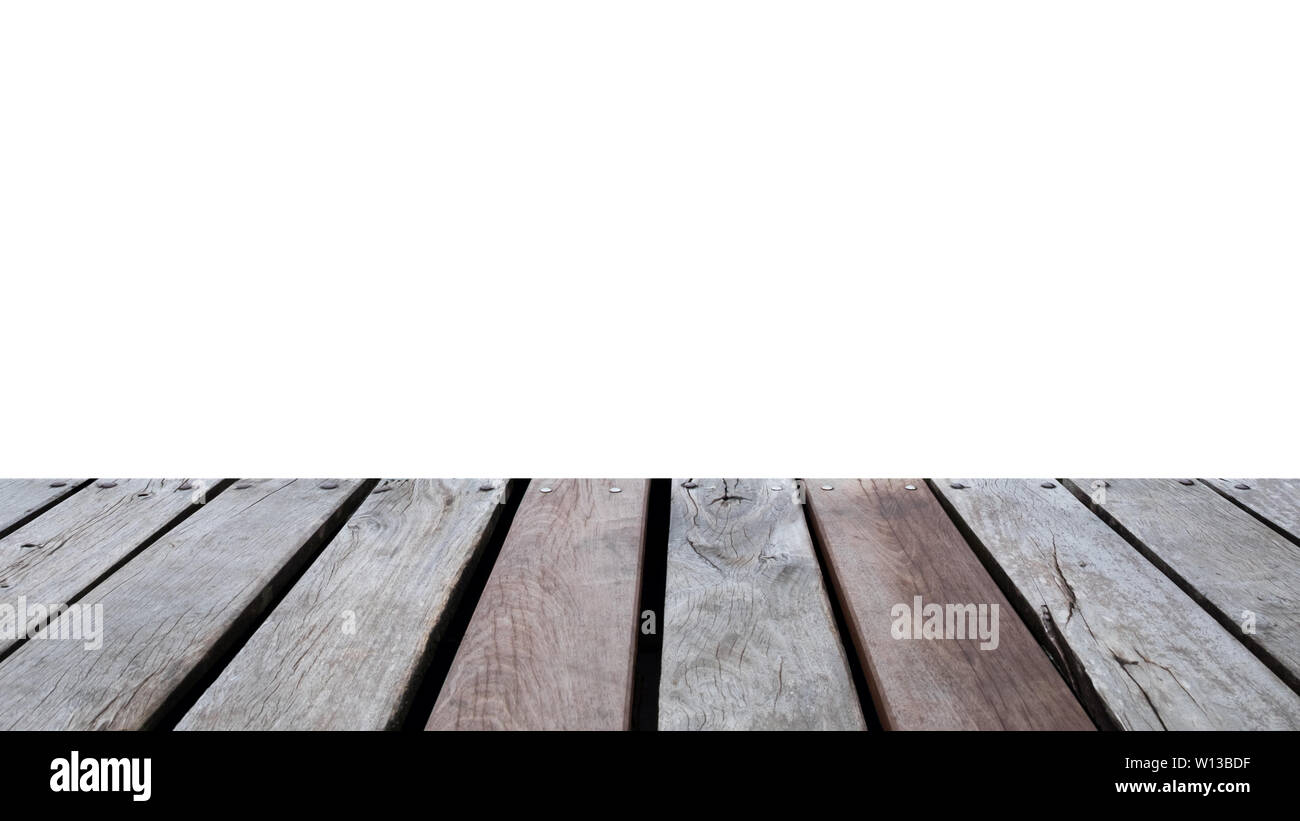 Wood table top dark,on white background Stock Photo - Alamy