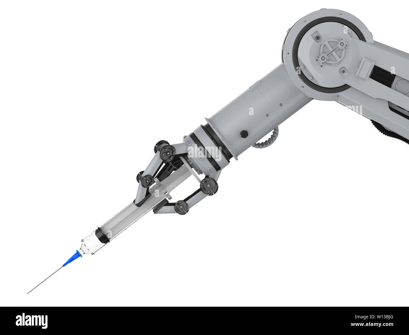 Medical technology concept with 3d rendering robotic hand holding ...