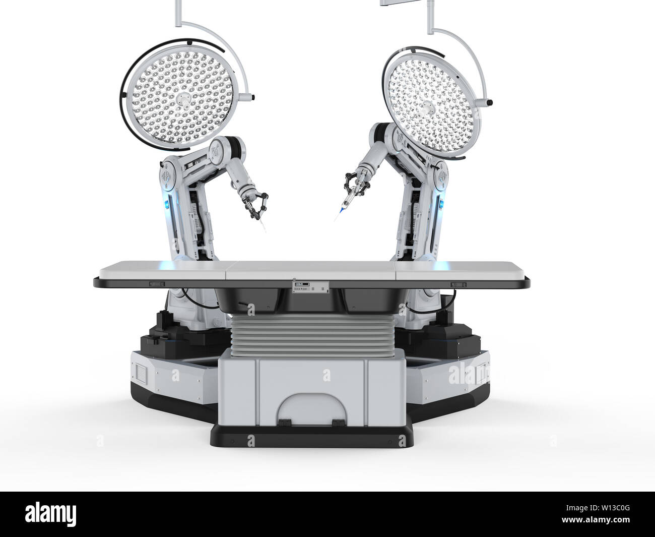 Medical technology concept with 3d rendering robot surgery machine with ...