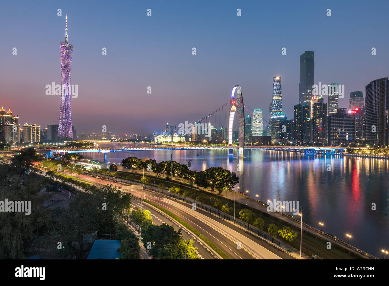 Pearl river new city architecture design skyscrapers hi-res stock ...