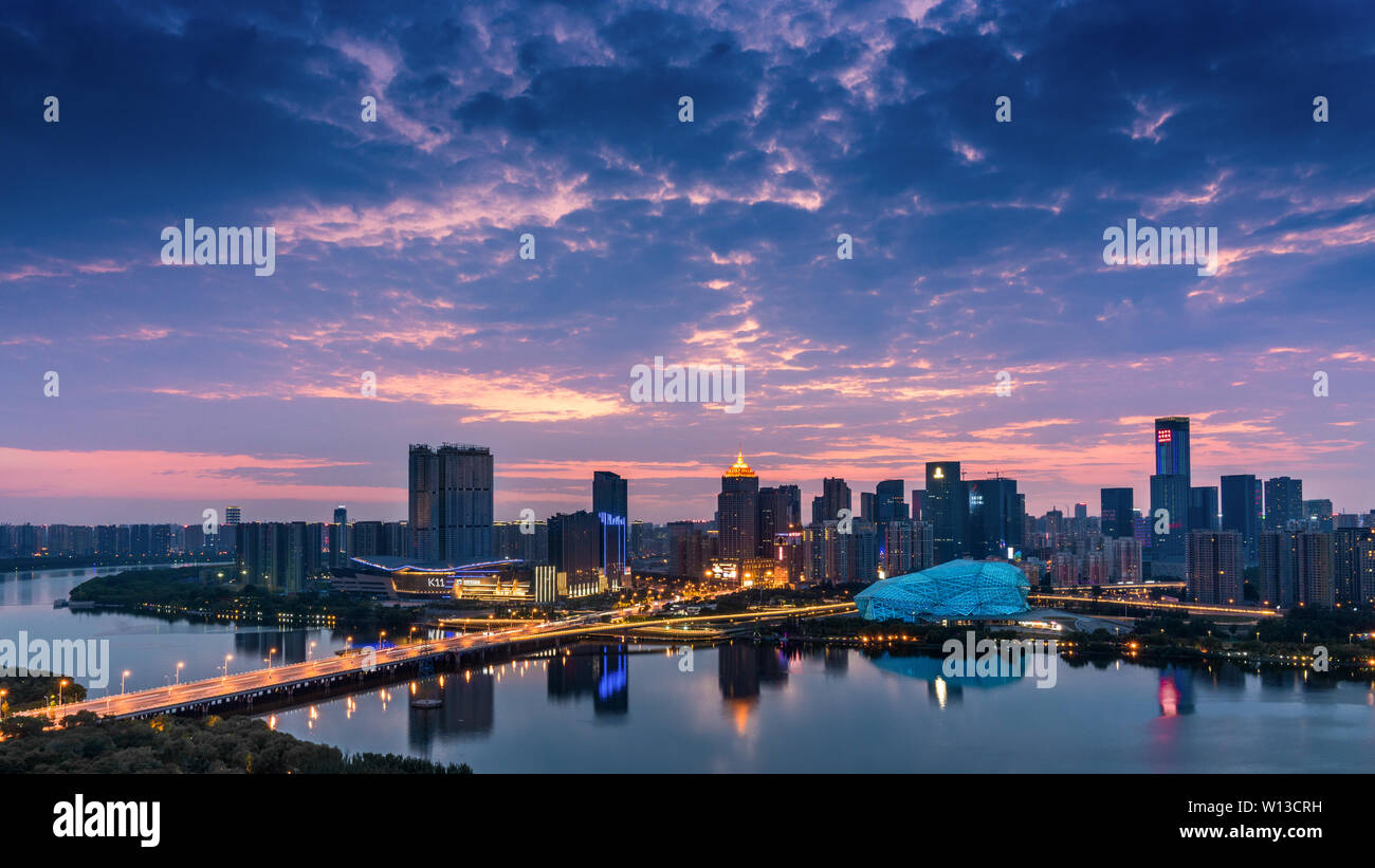 Sunset of Hun River, Shenyang Stock Photo - Alamy