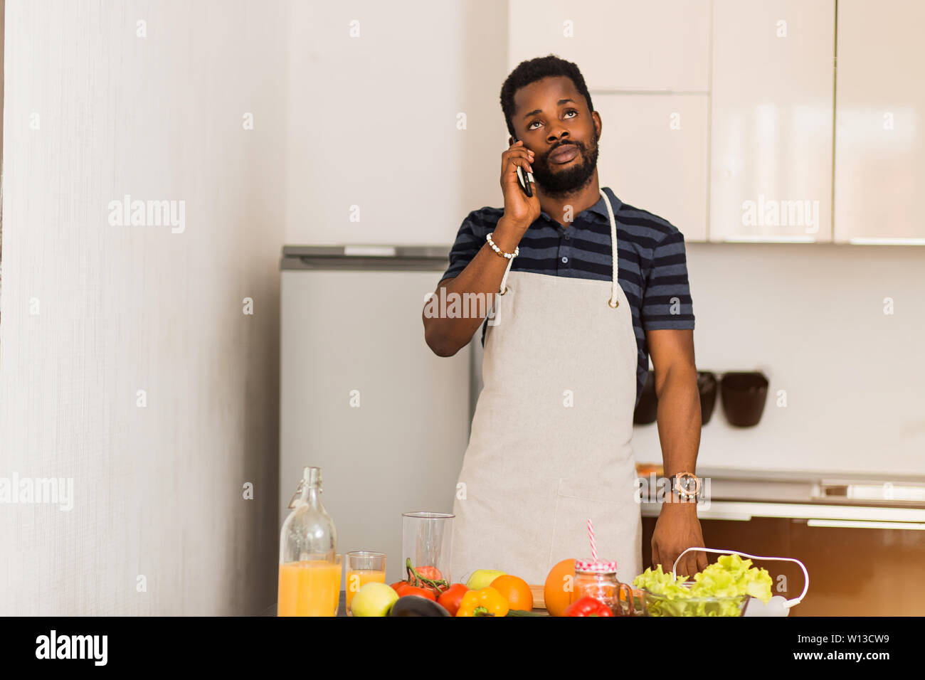Male chef fruits vegetables in hi-res stock photography and images - Alamy