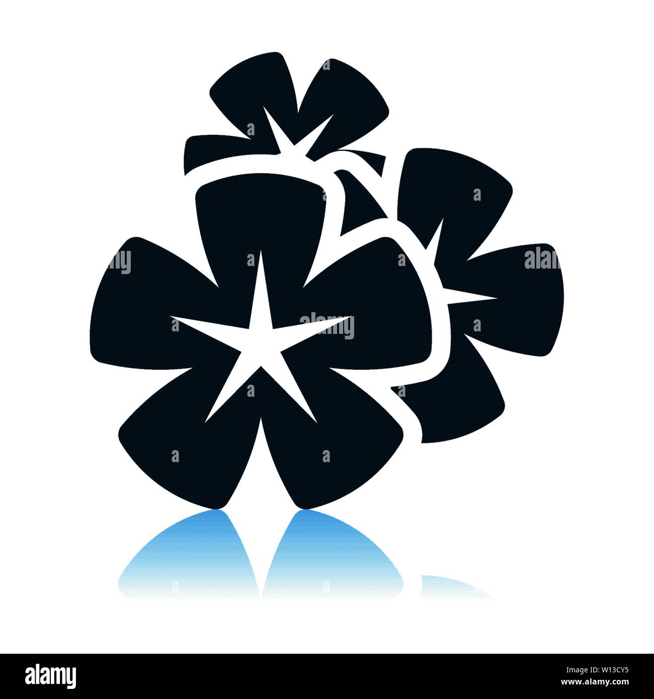 Frangipani Flower Icon. Shadow Reflection Design. Vector Illustration ...