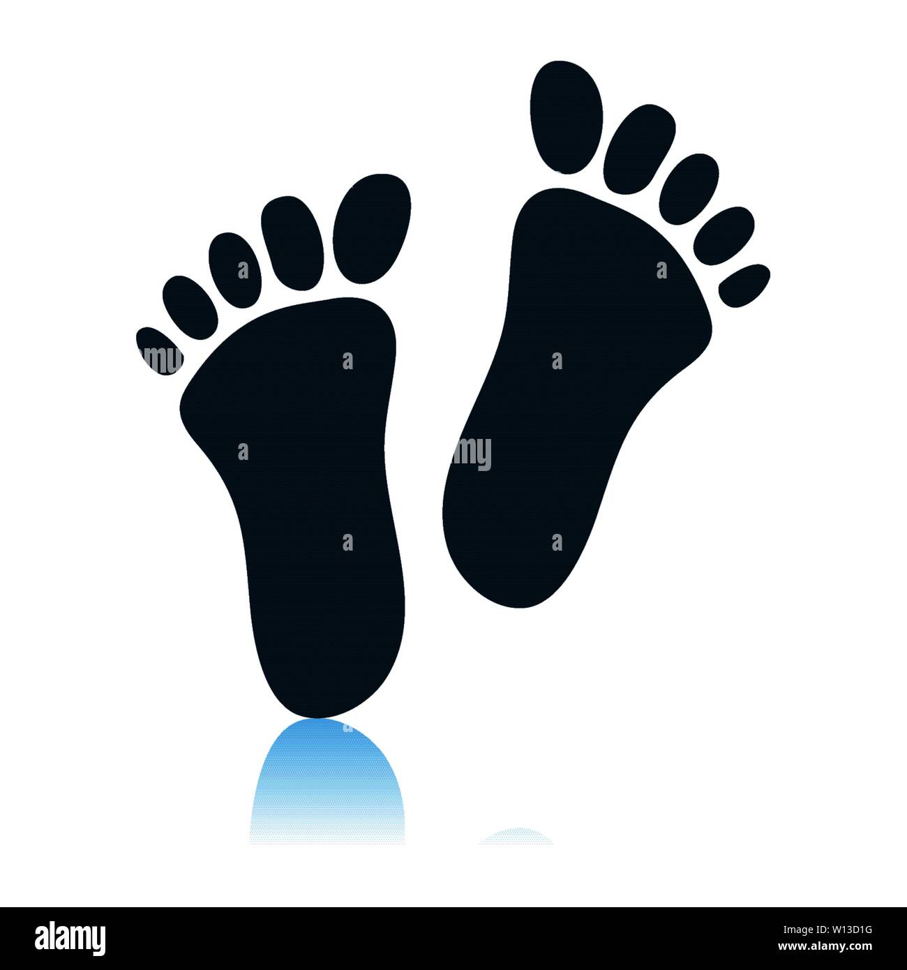 Foot Print Icon. Shadow Reflection Design. Vector Illustration Stock ...