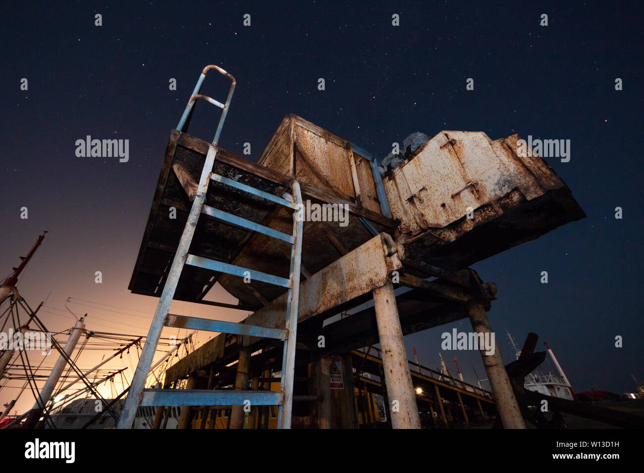 Pier and night Stock Photo - Alamy