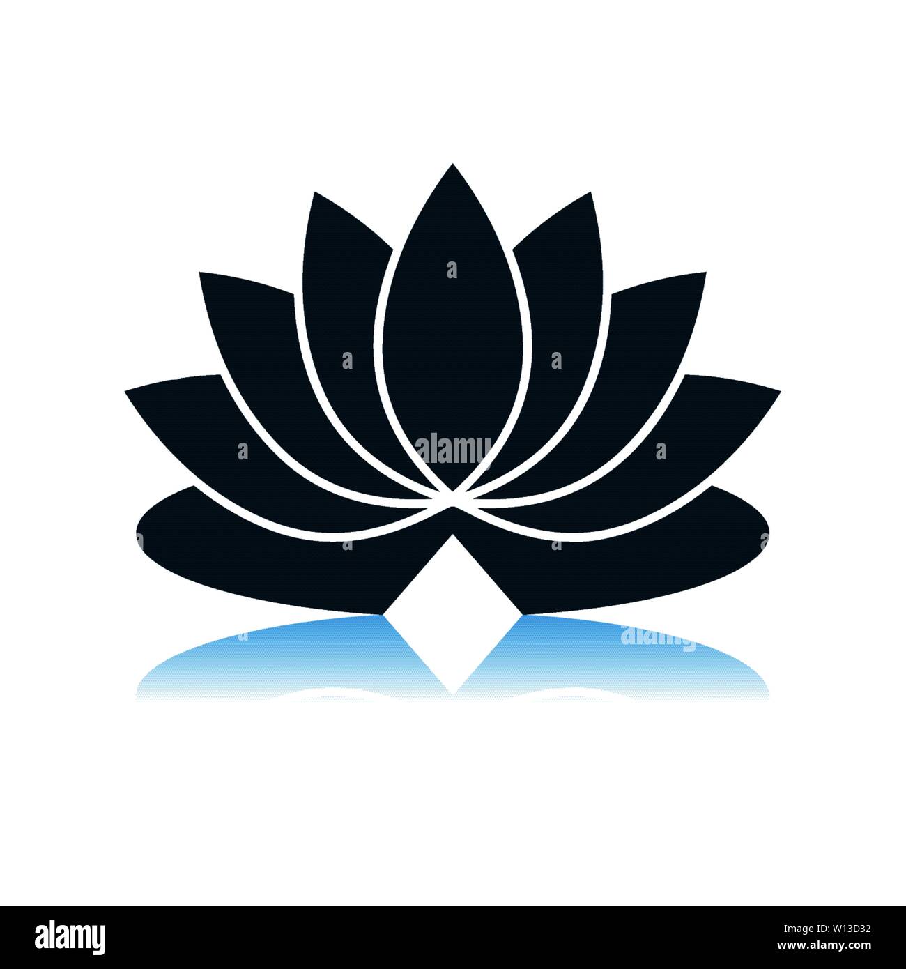 Lotus Flower Icon. Shadow Reflection Design. Vector Illustration Stock ...