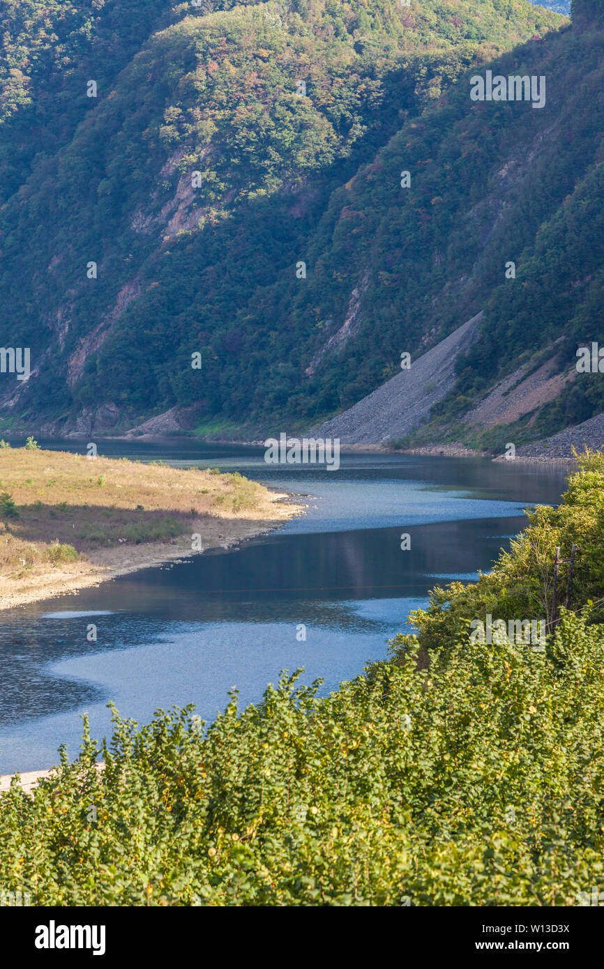 Landscape and landscape scenery of the Yalu River in Ji'an, Jilin ...