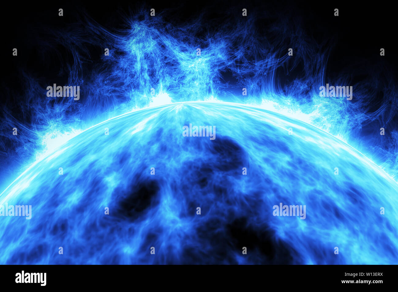 Three-dimensional rendering, blue flame Stock Photo - Alamy