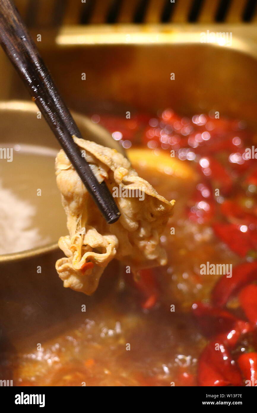 Hot pot, rinse meat Stock Photo - Alamy