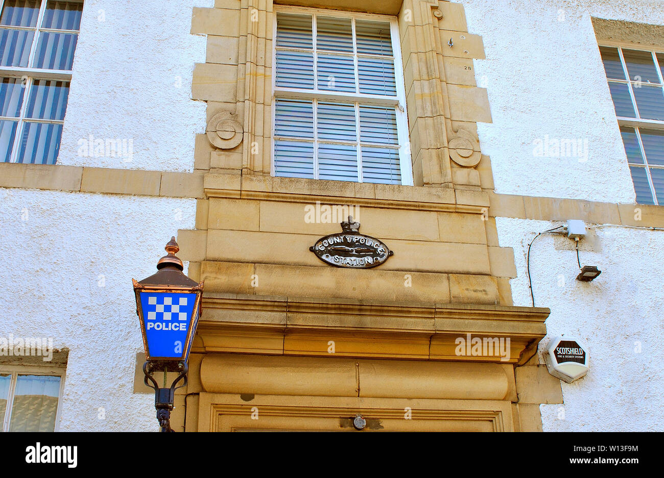 A view of part of North Berwick police station with county police sign ...
