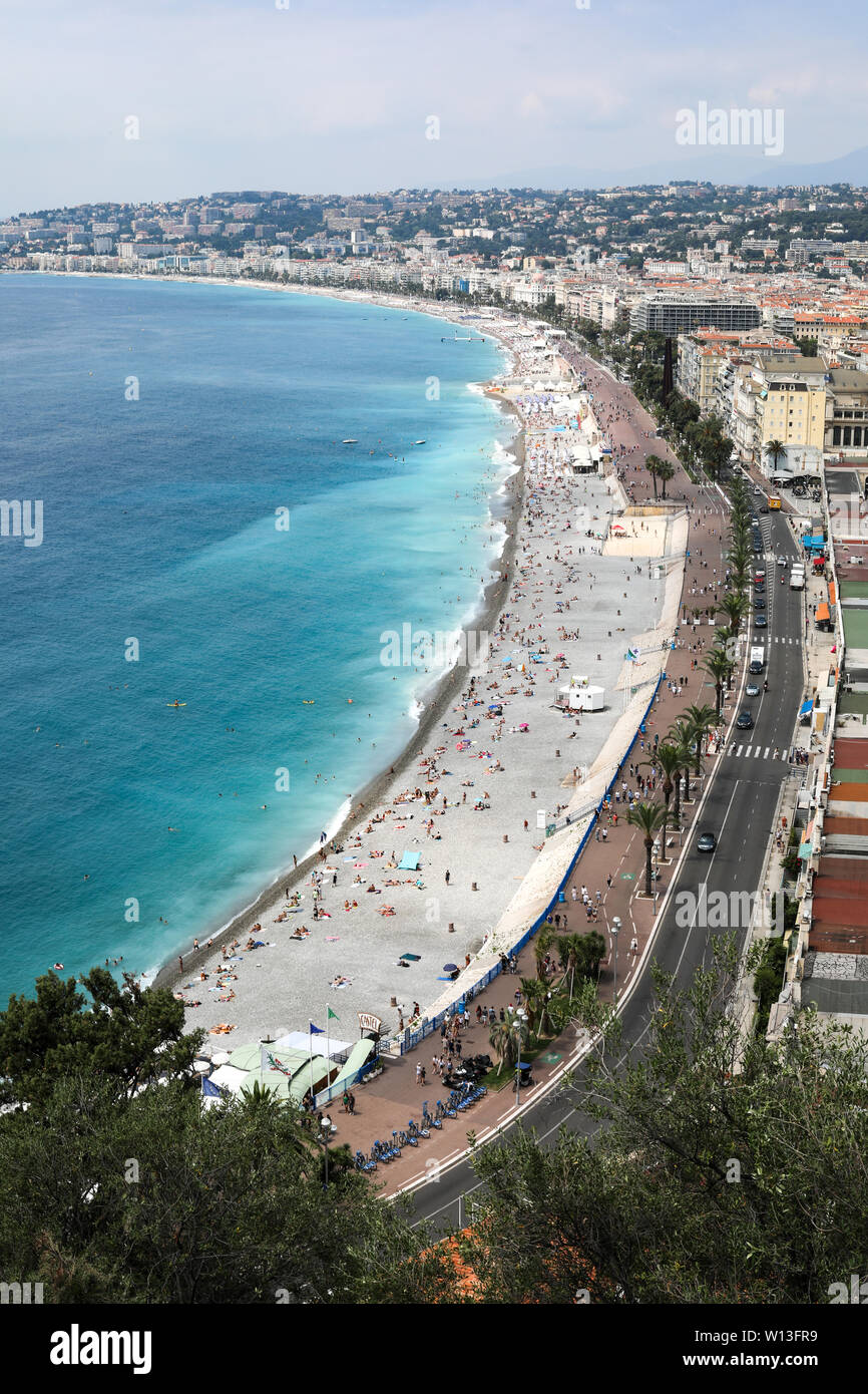 View of Nice seafront from Colline du Château Stock Photo - Alamy