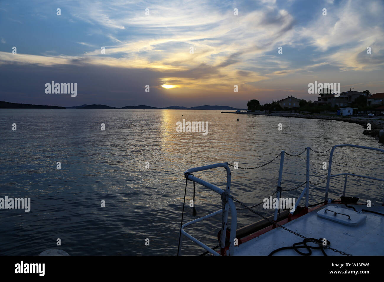 Beautiful sunset on the Adriatic Sea in Croatia Stock Photo - Alamy