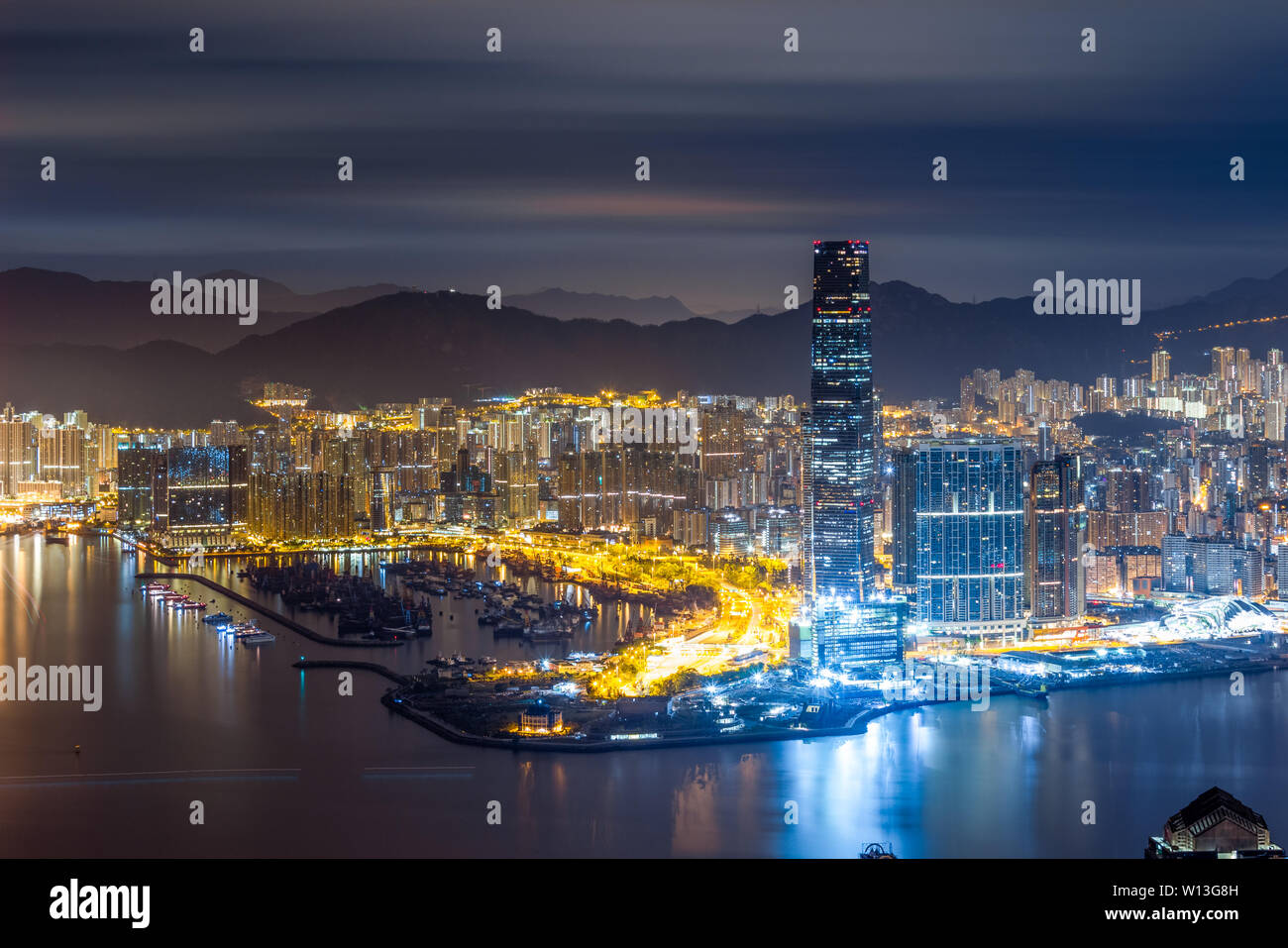 Night View of the City of Hong Kong Stock Photo - Alamy