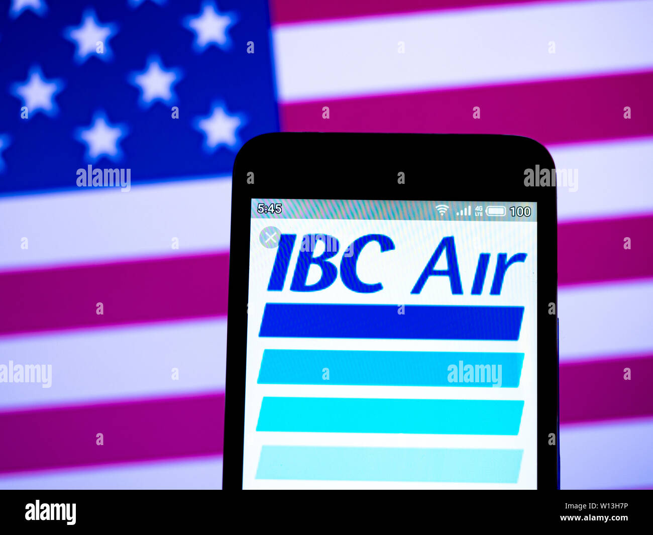 In this photo illustration the IBC Airways logo is seen displayed on a ...