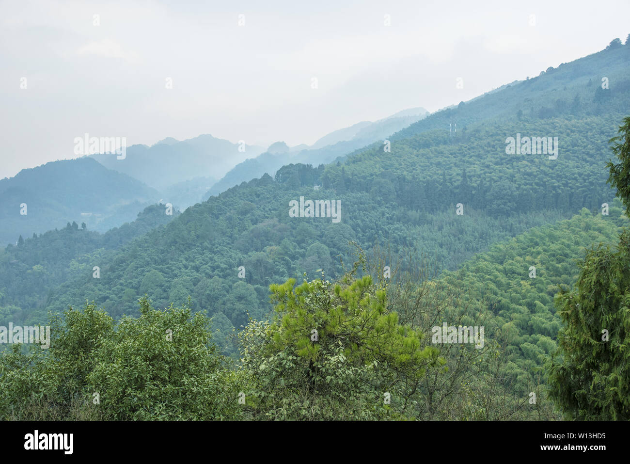 Scenery of Bashu mountains and rivers in Dazhu County, Sichuan Province ...