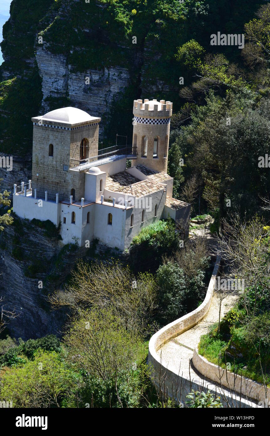 Medieval Castle in Erice, Italy Stock Photo - Alamy
