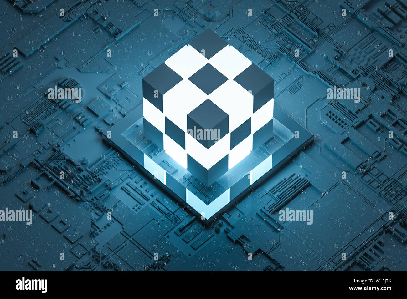 Three-dimensional rendering, circuit board and chip Stock Photo - Alamy