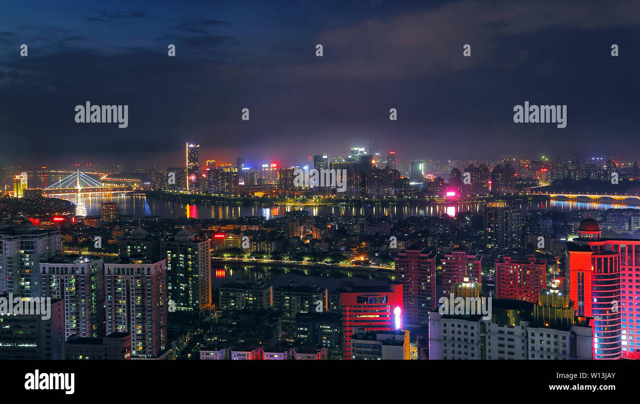 Guangdong province night sky and night sky blue hi-res stock ...