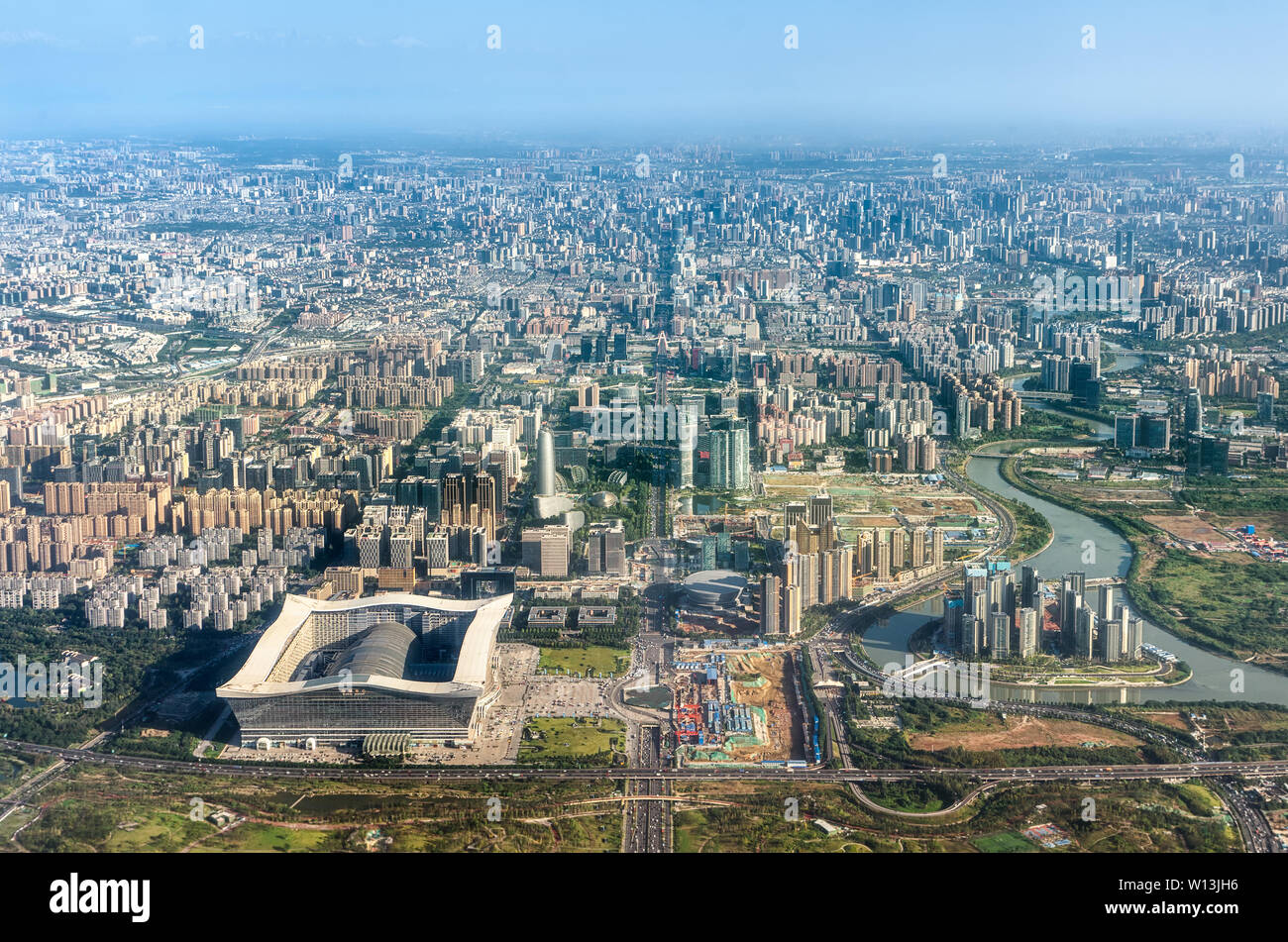 Bird's eye view of Chengdu South Business District Stock Photo - Alamy