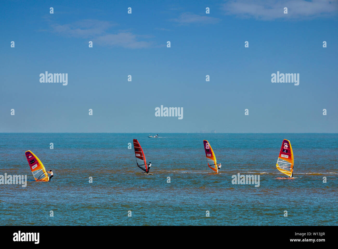 Brilliant picture of the windsurfing tournament Stock Photo - Alamy