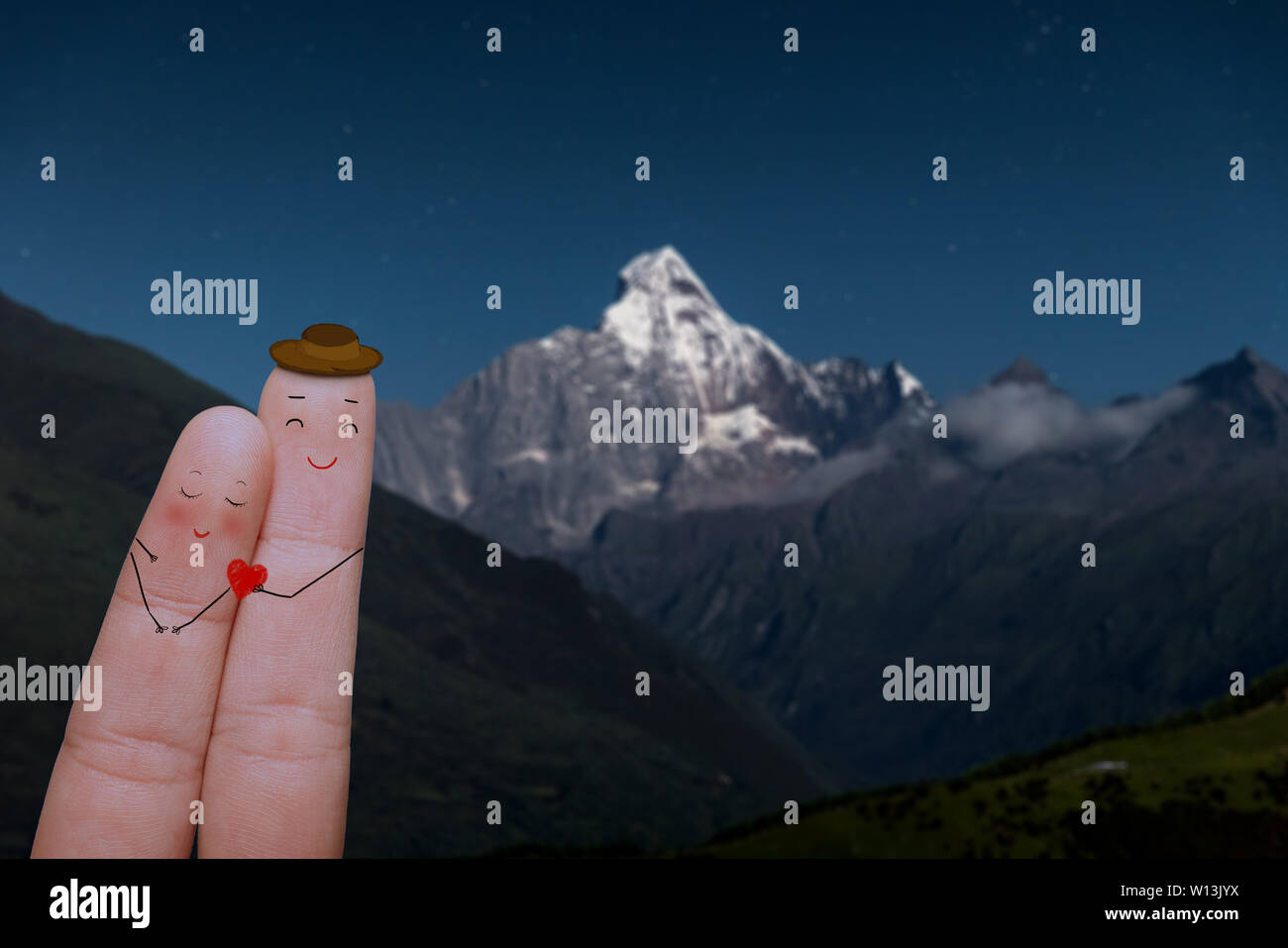 Cute finger couple Stock Photo - Alamy