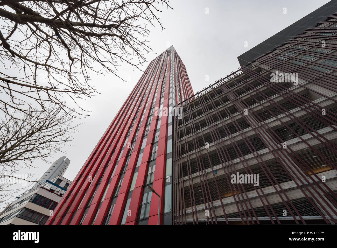 Modern architecture Red Apple in Rotterdam, Netherlands Stock Photo - Alamy