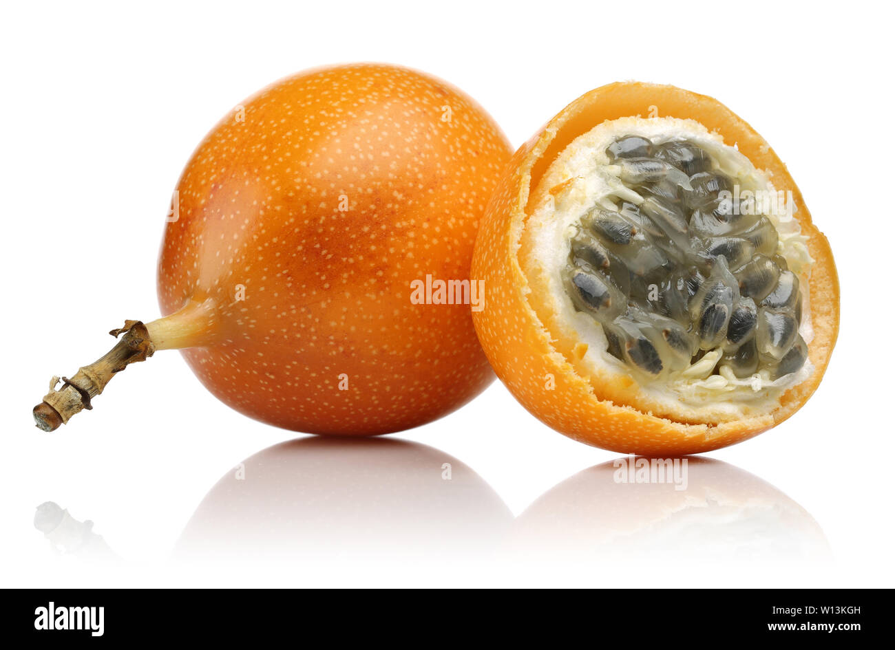 Fresh granadilla passion fruit isolated on white background Stock Photo ...