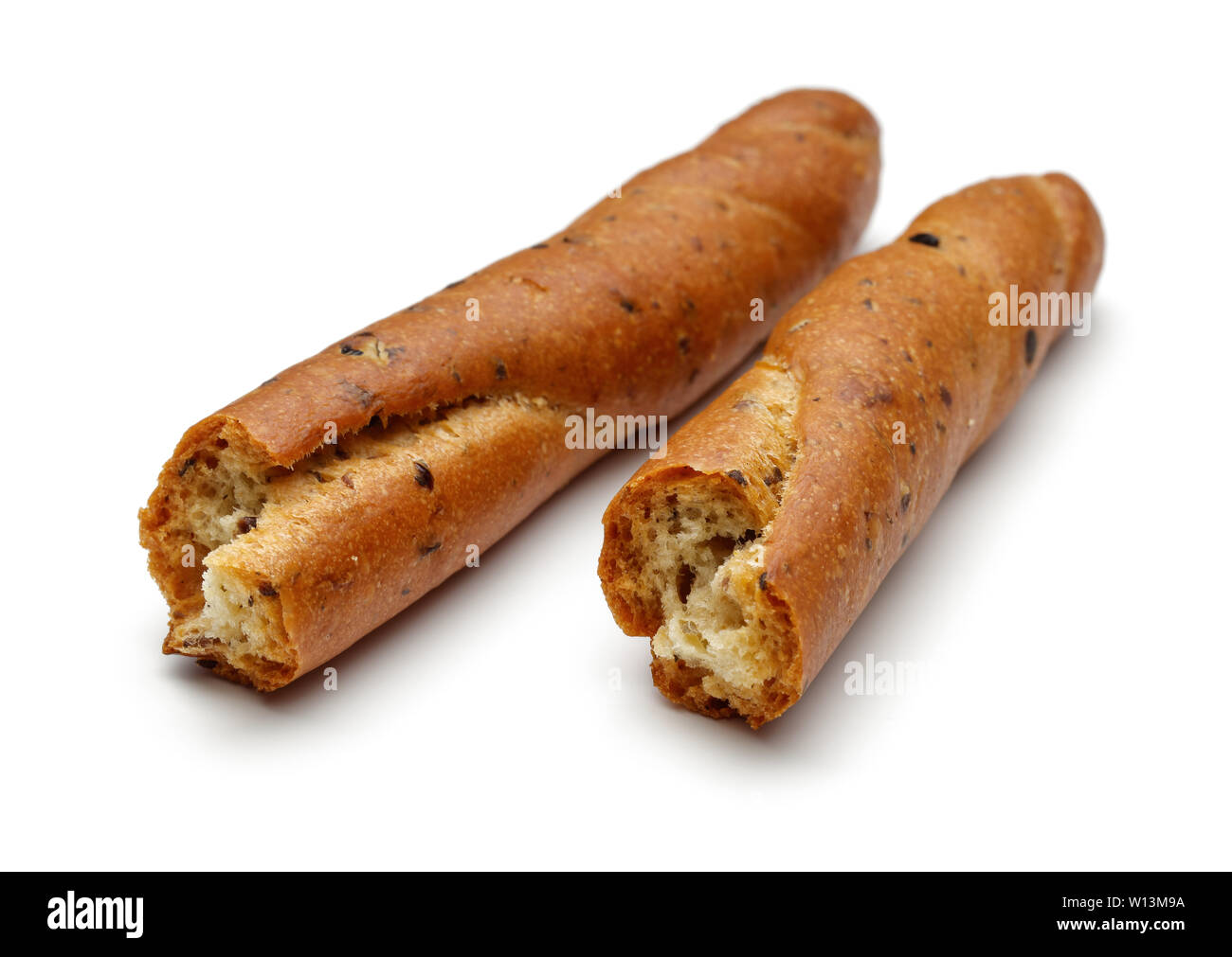 Breadsticks or grissini isolated on white background Stock Photo - Alamy